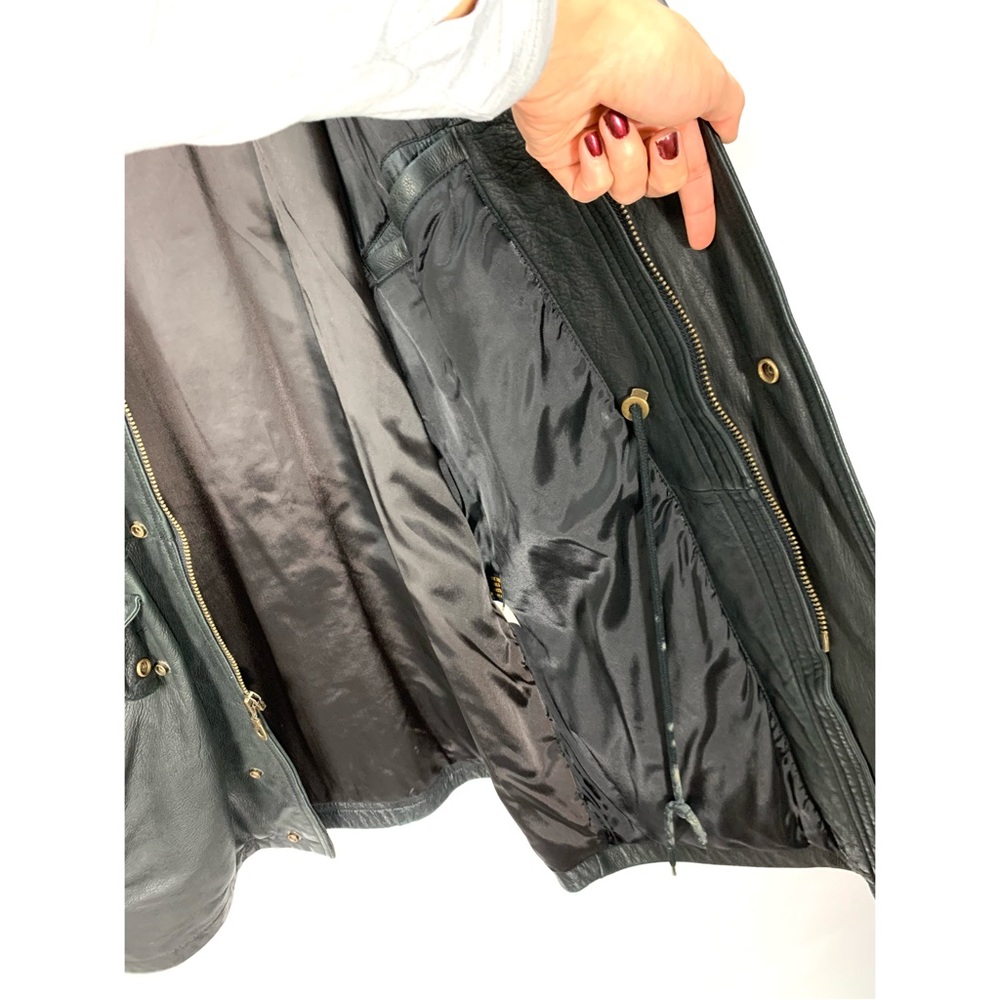 Reed Leather Sportswear Black Leather Coat - Gem